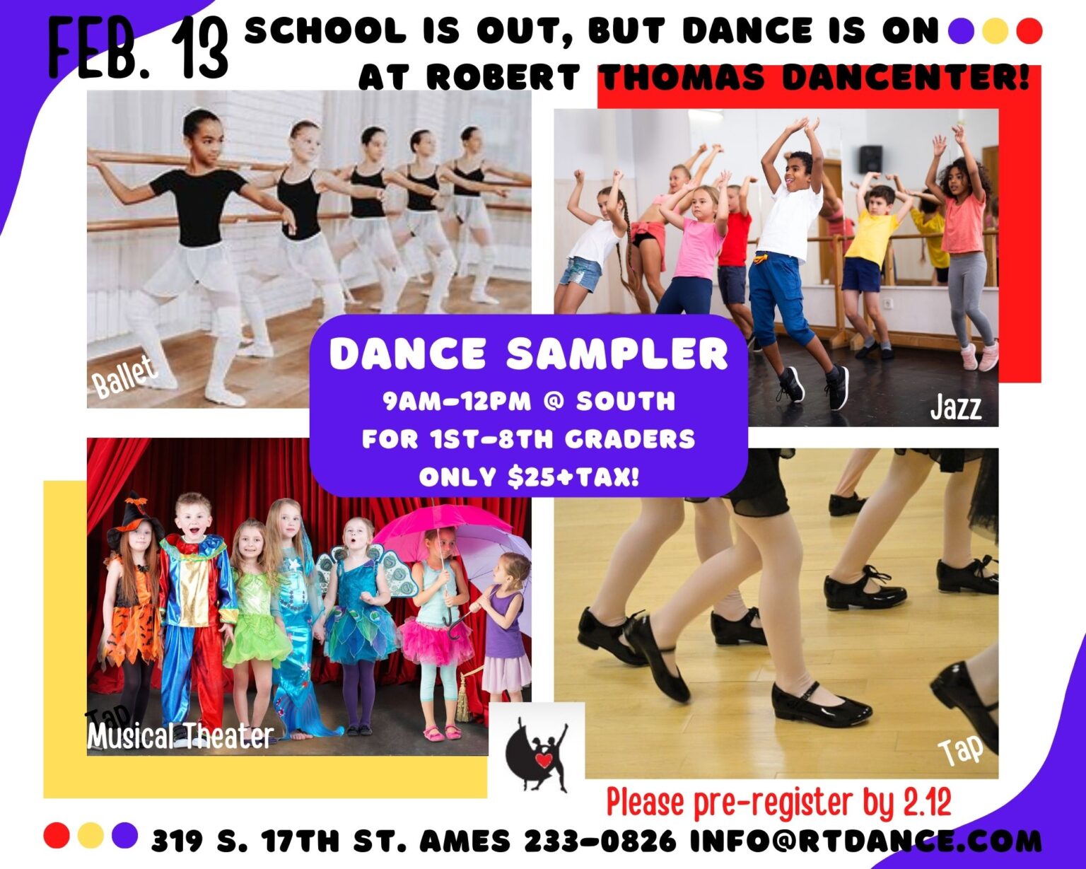 2.13 Dance Sampler 9a-12p - Robert Thomas Dancenter