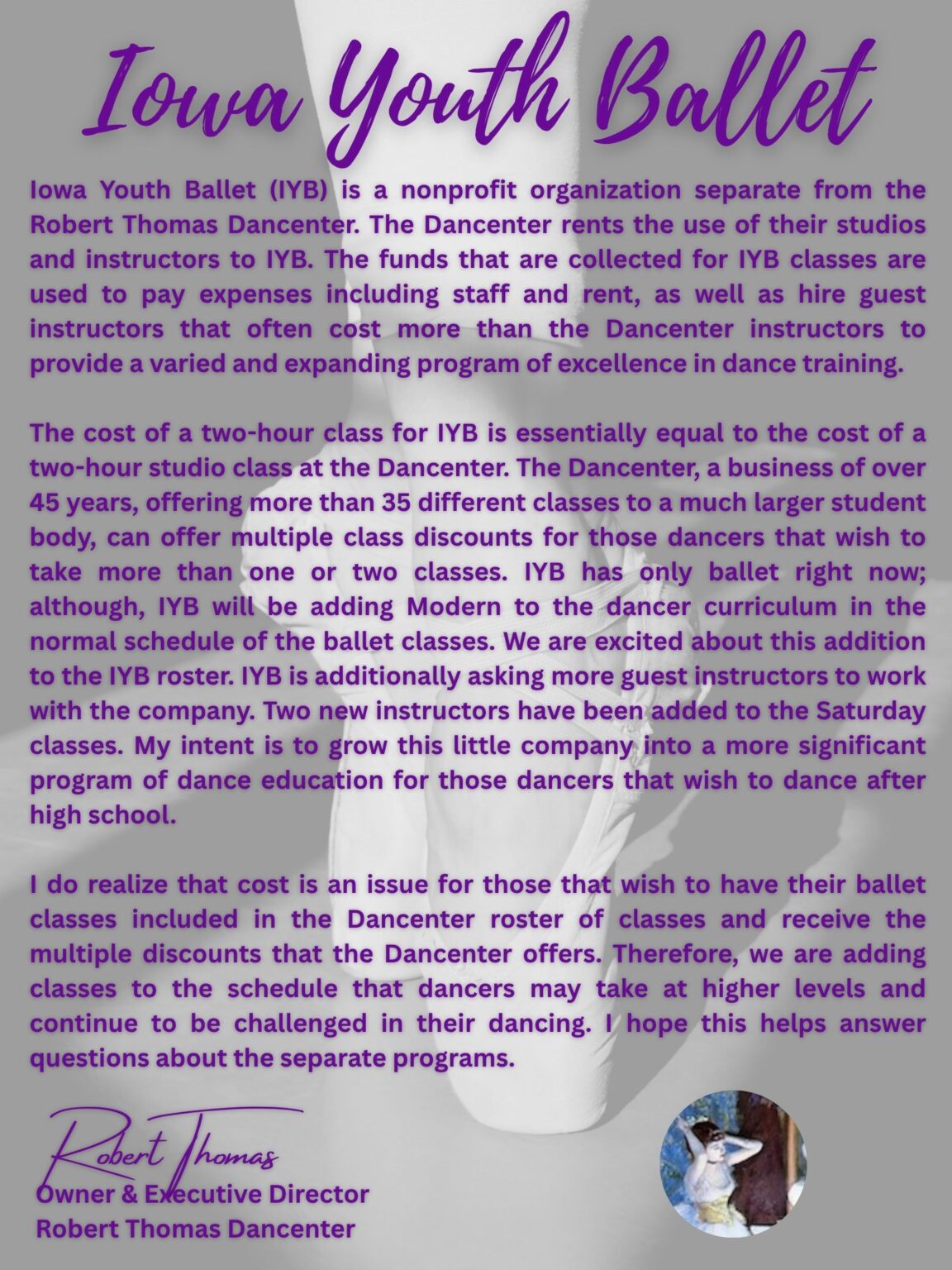 Iowa Youth Ballet - Robert Thomas Dancenter - Ames, Iowa